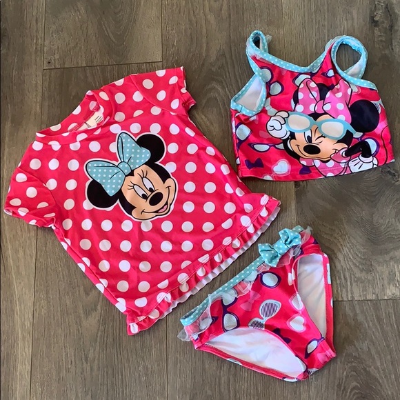 Disney | Swim | Disney Minnie Mouse Three Piece Swim Set | Poshmark